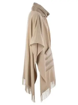 Herno Wool And Cashmere Poncho - Cream