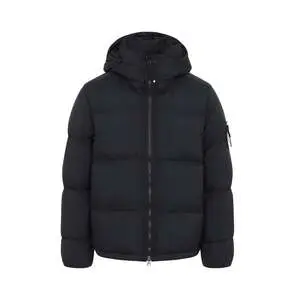 Stone Island Hooded Padded Ripstop Jacket - Black
