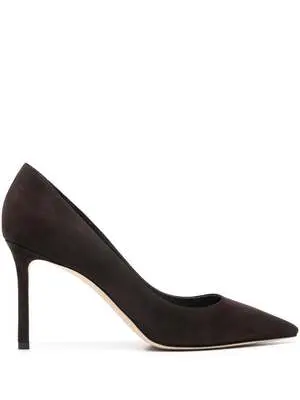 JIMMY CHOO Suede Romy Pumps - Brown