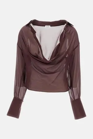 Andamane Lilia Deep V-collar Blouse - Multicolor