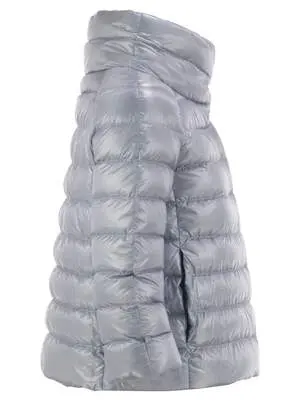 Herno Sofia Mini Cape With 3/4 Sleeves - Blue