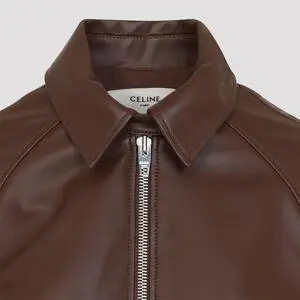 Celine Lamb Leather Jacket - Brown