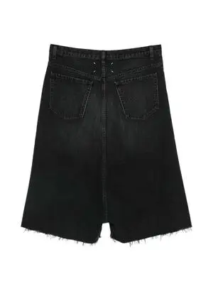 MAISON MARGIELA Frayed Hem Denim Shorts - Black