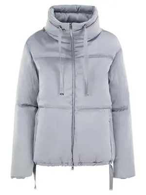 Herno High-neck Down Jacket With Drawstring Collar - Blue