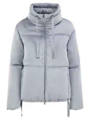 Herno High-neck Down Jacket With Drawstring Collar - Blue