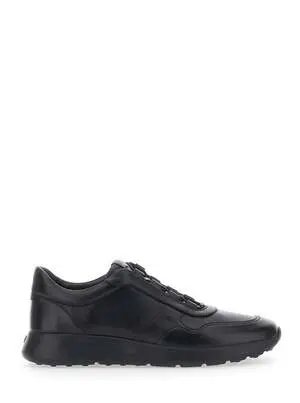 TOD'S Red Dot' Black Low Top Sneakers With Red Dot Detail On The Heel And Logo Lettering On The Tongue In Leather For - Multicolor