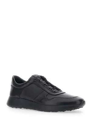 TOD'S Red Dot' Black Low Top Sneakers With Red Dot Detail On The Heel And Logo Lettering On The Tongue In Leather For - Multicolor