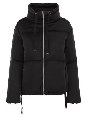 Herno High-neck Down Jacket With Drawstring Collar - Black