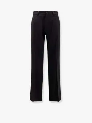 Balenciaga Straight Fit Cotton Trousers - Black