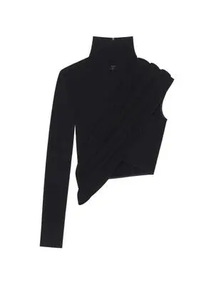 COURREGES Asymmetrical Crop Top - Black