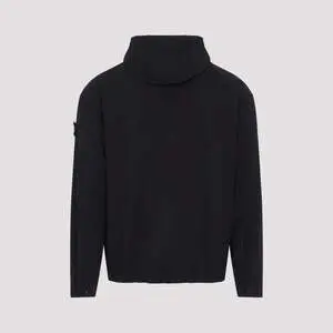 Stone Island Cotton Hooded Jacket - Black