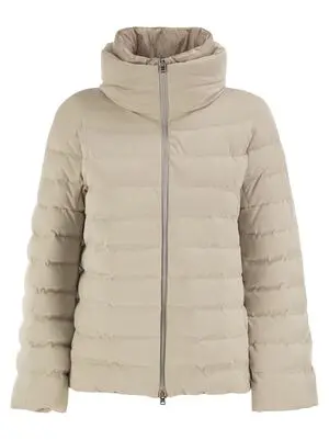 Herno Technical Suede-effect Down Jacket - White