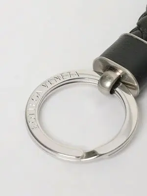 Bottega Veneta Woven Leather And Brass Keychain