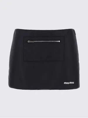 Miu Miu Recycled Nylon Mini Skirt With Zip - Blue