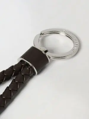 Bottega Veneta Woven Leather And Brass Keychain