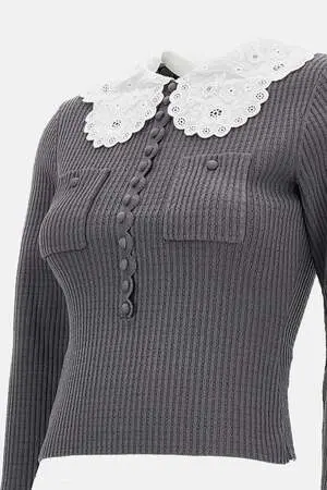SELF-PORTRAIT Knitted Top