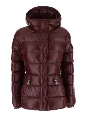 Moncler Barante' Down Jacket With Hood And Applied Pocket On Sleeve With Logo Patch In Tech Fabric For - Red