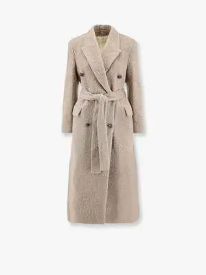 GOLDEN GOOSE Wrinkled Virgin Wool Blend Coat - Multicolor