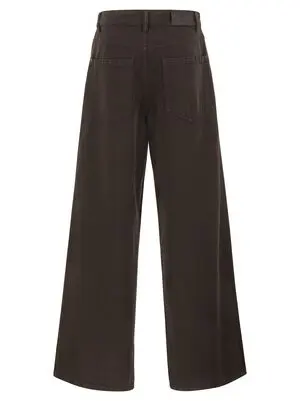 Brunello Cucinelli Relaxed Trousers In Dyed Denim With Jewellery - Brown