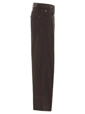 Brunello Cucinelli Relaxed Trousers In Dyed Denim With Jewellery - Brown