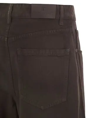 Brunello Cucinelli Relaxed Trousers In Dyed Denim With Jewellery - Brown