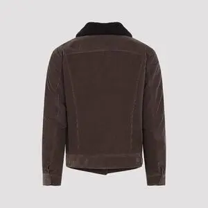 TOM FORD 900 Wale Cord Shearling Collar Trucker - Brown