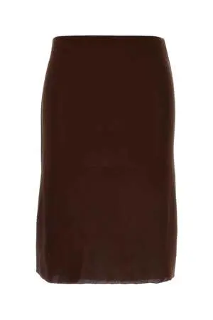 Miu Miu Silk Skirt - Brown