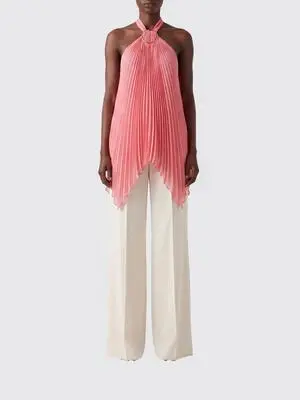 Max Mara Valzer Pleated Polyester Top - Pink