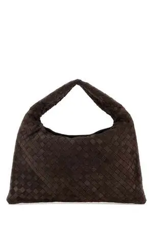 Bottega Veneta Dark Suede Small Hop Shoulder Bag - Brown