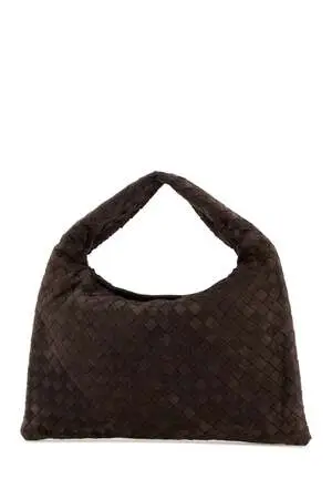 Bottega Veneta Dark Suede Small Hop Shoulder Bag - Brown