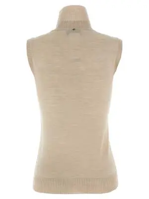 Sportmax Vertigo Pure Wool Sleeveless Top - Cream