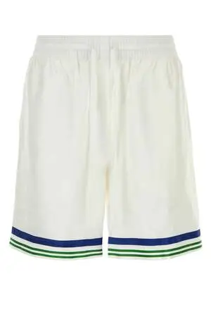 Casablanca Satin Bermuda Shorts - White