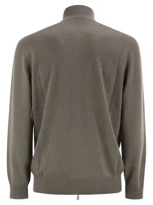 Brunello Cucinelli High-necked Cashmere Cardigan With Zip