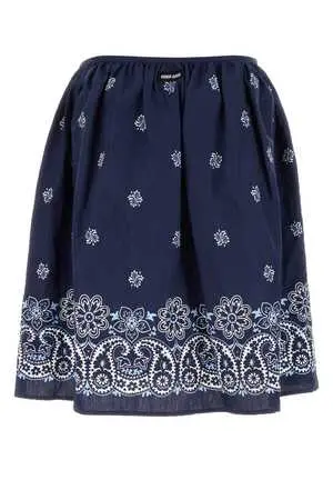 Miu Miu Printed Poplin Skirt