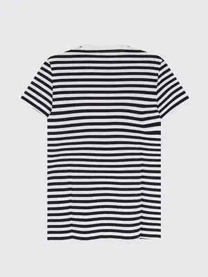 Max Mara Striped Slim Fit Cotton T-shirt With Monogram