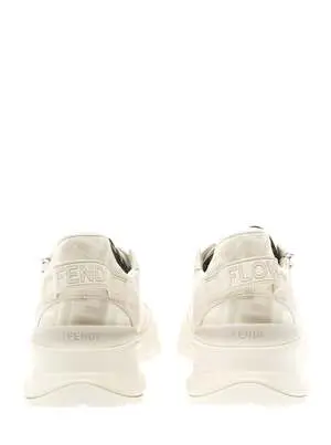 Fendi Sneaker Flow' With Ff Jacquard Logo Print And Leather