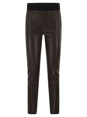 Brunello Cucinelli Skinny Fit Stretch Nappa Leather Trousers - Brown