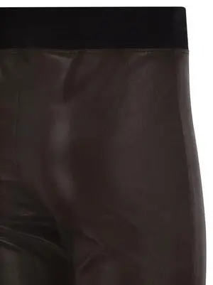 Brunello Cucinelli Skinny Fit Stretch Nappa Leather Trousers - Brown