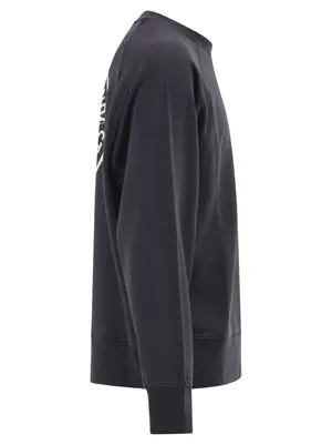Stone Island Cotton Crew Neck Sweatshirt With Oversized Compass Back Print