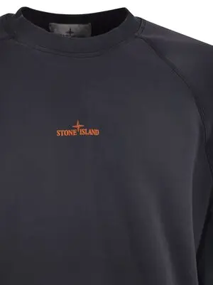 Stone Island Cotton Crew Neck Sweatshirt With Oversized Compass Back Print