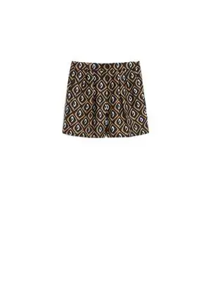 Max Mara Printed Silk Shorts - Black