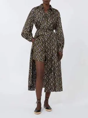 Max Mara Printed Silk Shorts - Black
