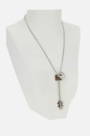 Rabanne Silver Ring And Key Pendant Necklace - Multicolor