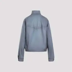 Miu Miu Nappa Leather Jacket - Blue