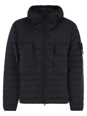 Stone Island Seamless Tunnel Down-tc Stretch Hooded Down Jacket - Blue