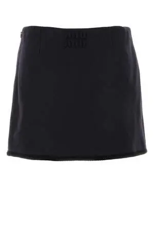 Miu Miu Midnight Blue Wool Mini Skirt