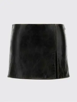 Miu Miu Leather Mini Skirt - Black