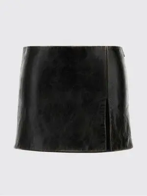 Miu Miu Leather Mini Skirt - Black