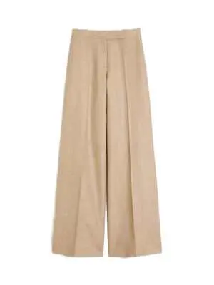 Max Mara Regular-fit Linen Natté Trousers Camel - Brown
