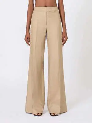 Max Mara Regular-fit Linen Natté Trousers Camel